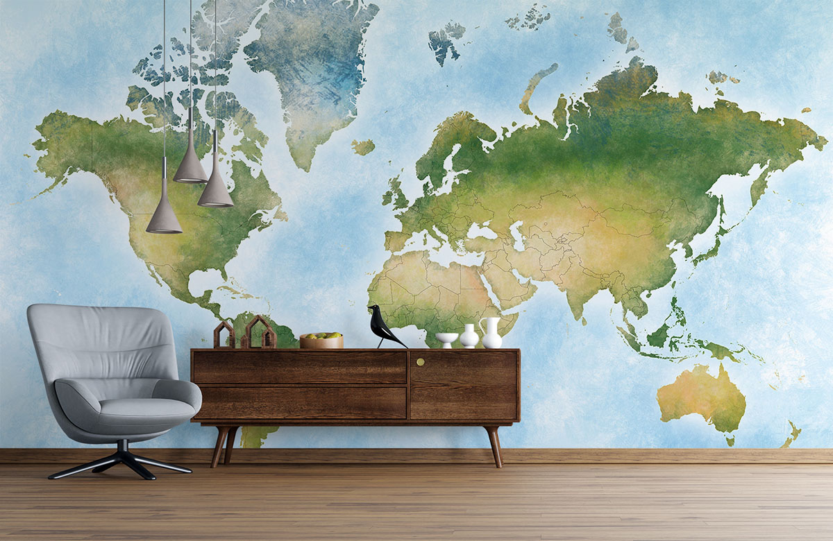 Natural World Map Wallpaper | Morphico
