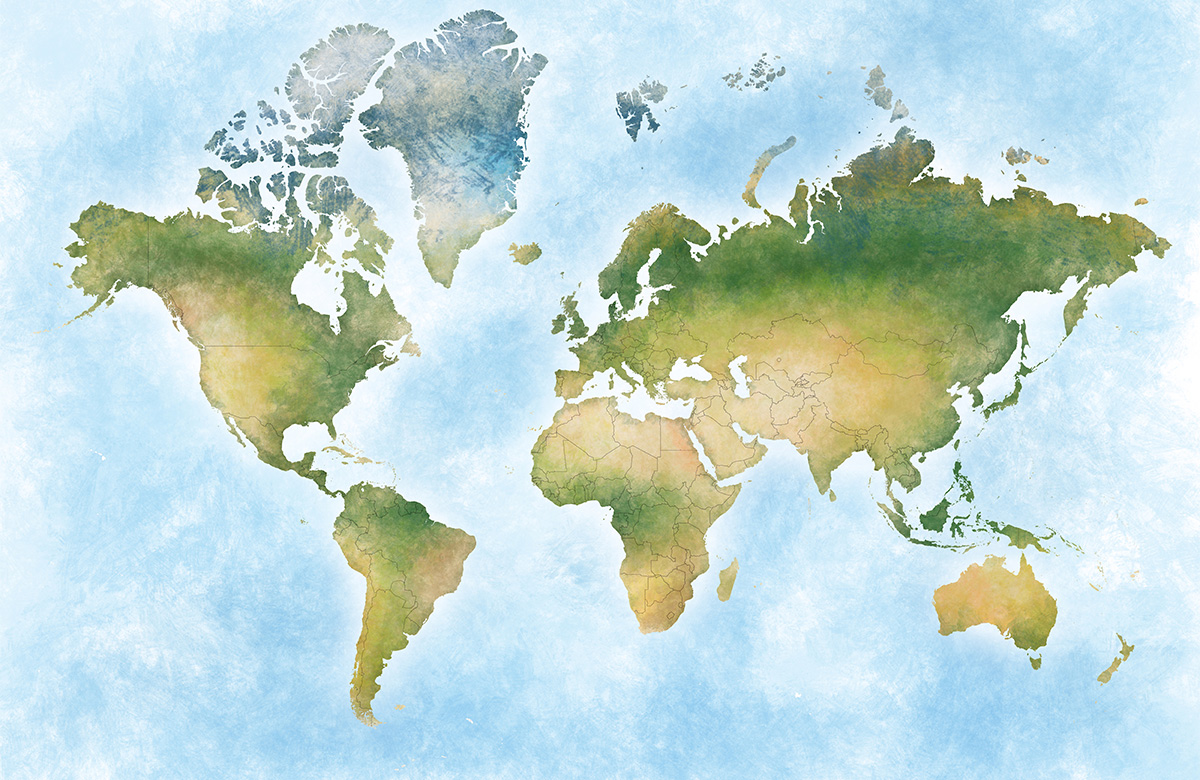 Natural World Map Wallpaper | Morphico