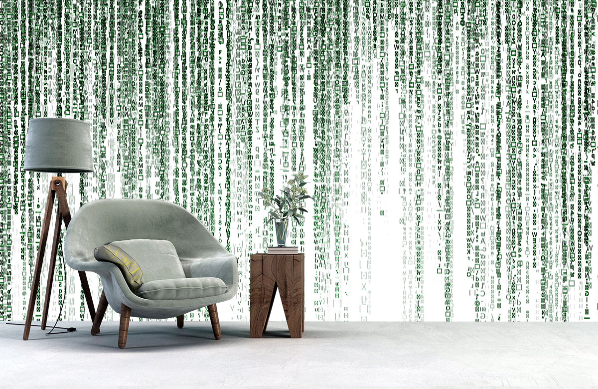 Matrix Code Wallpaper for Childrens Room | Morphico