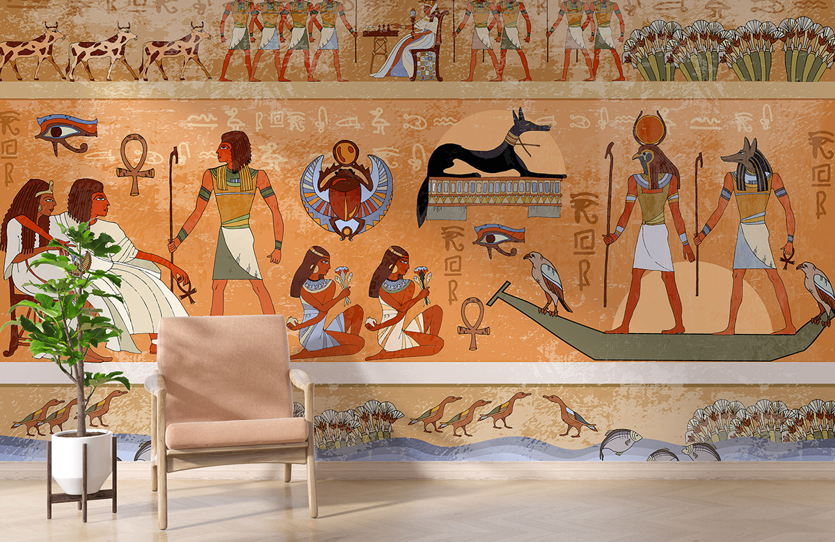 Echoes of Egypt: Ancient Civilization Mural Wallpaper | Morphico