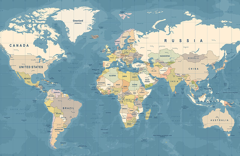 Country Name World Map Wallpaper | Morphico