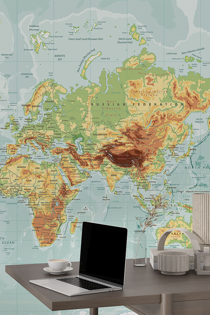 Cartography of World Map Wallpaper | Morphico