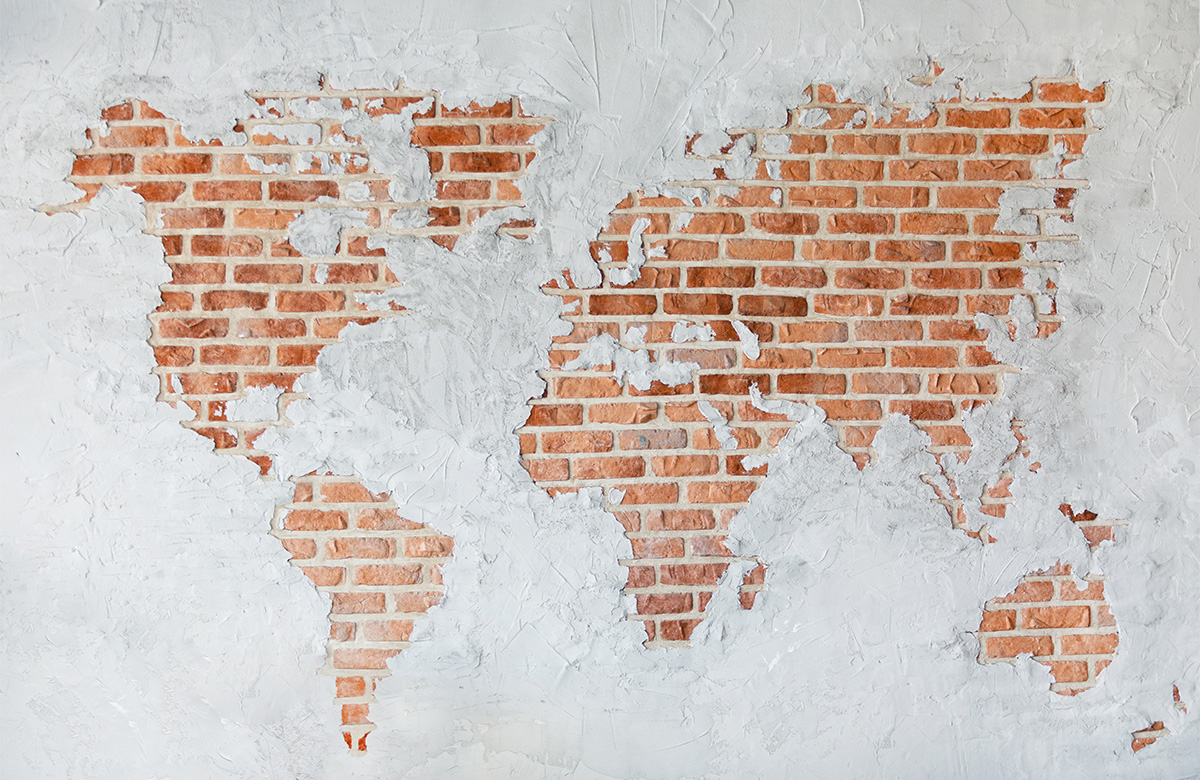 Brick Design World Map Wallpaper | Morphico