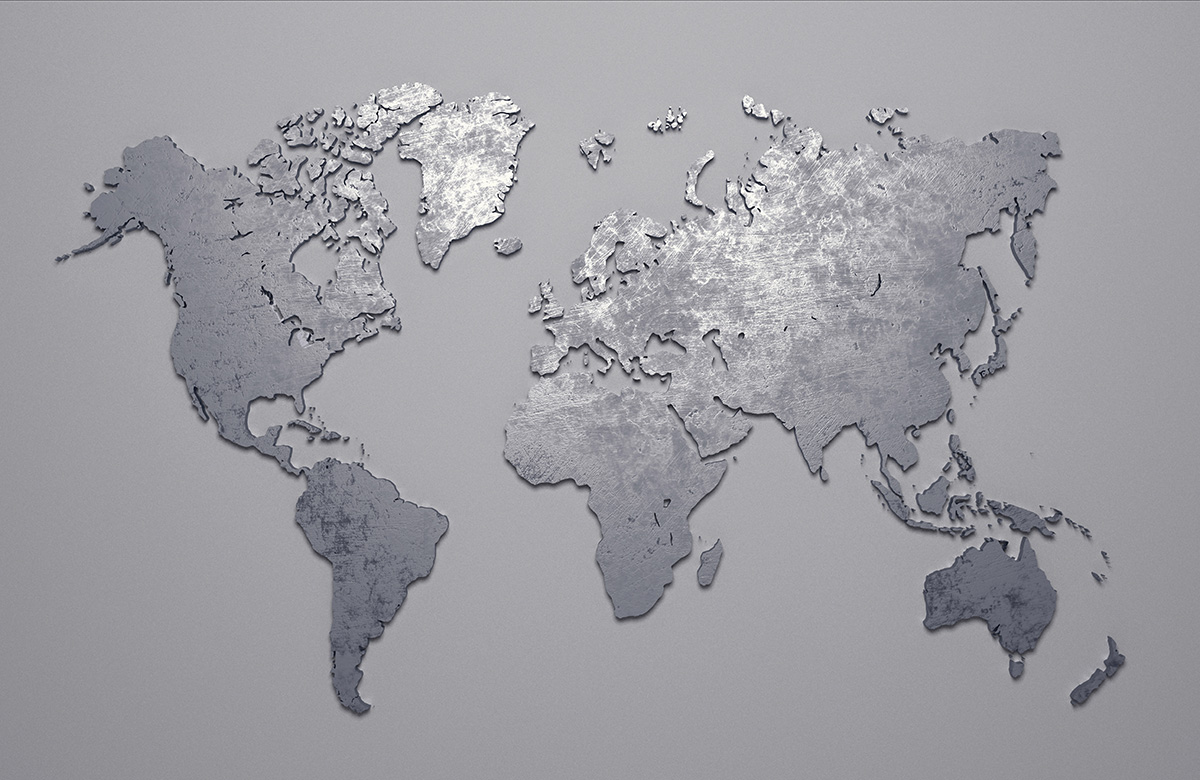 3D light World Map Wallpaper for Walls | Morphico