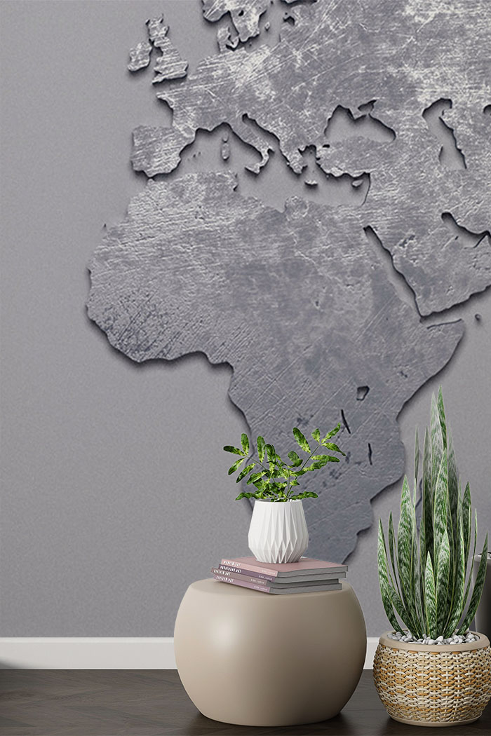 3D light World Map Wallpaper for Walls | Morphico