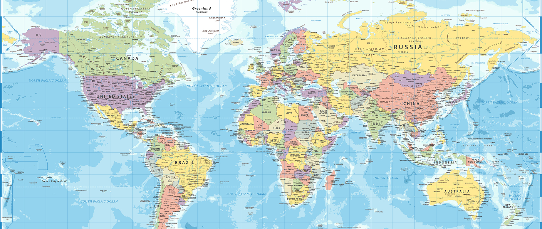 Large World Map Wallpaper for Wall | Morphico