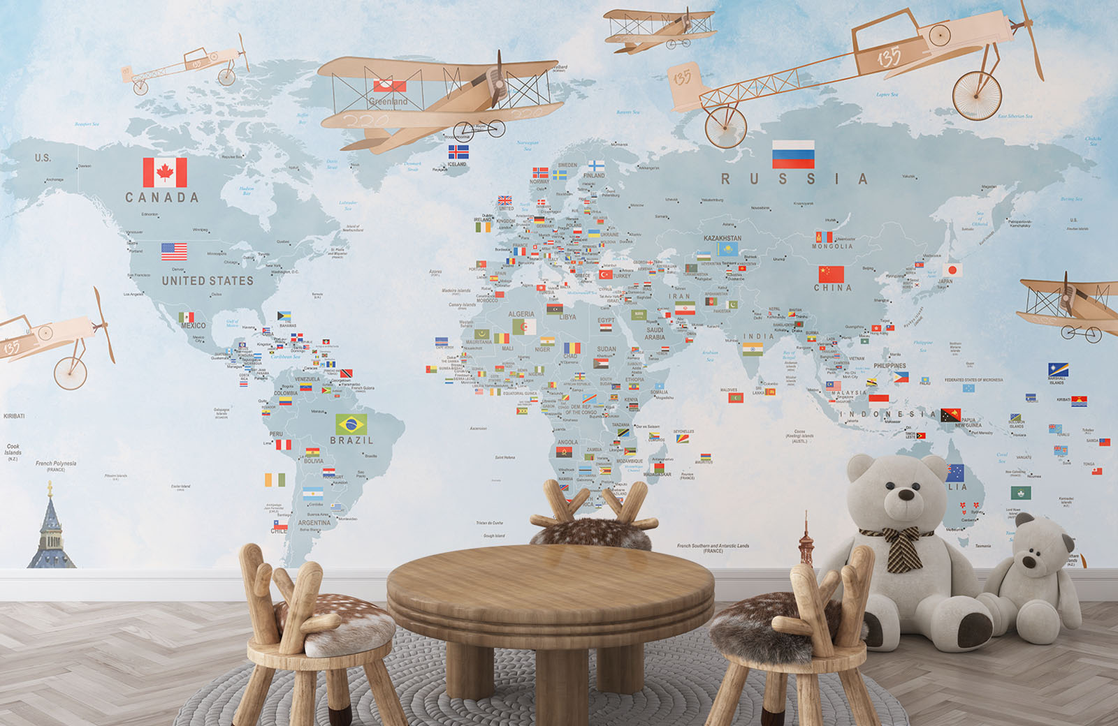 Travel Map Wallpaper For Classy Walls | Morphico