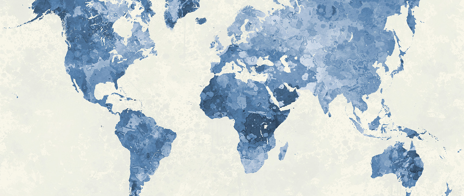 Blue Watercolour World Map Wallpaper | Morphico