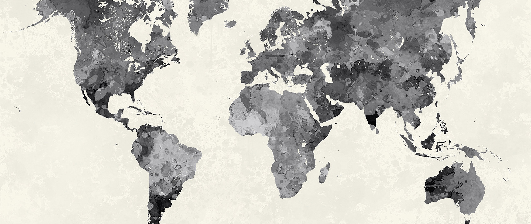 Grey World Map Wallpaper for Rooms | Morphico