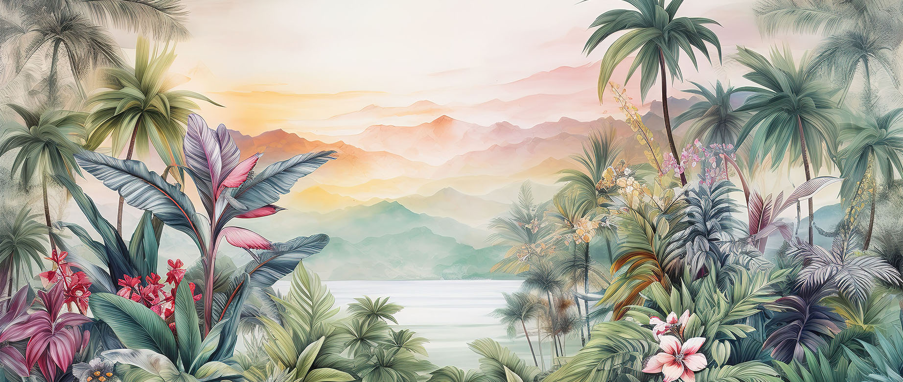 Tropical Theme Wallpaper for Home | Morphico