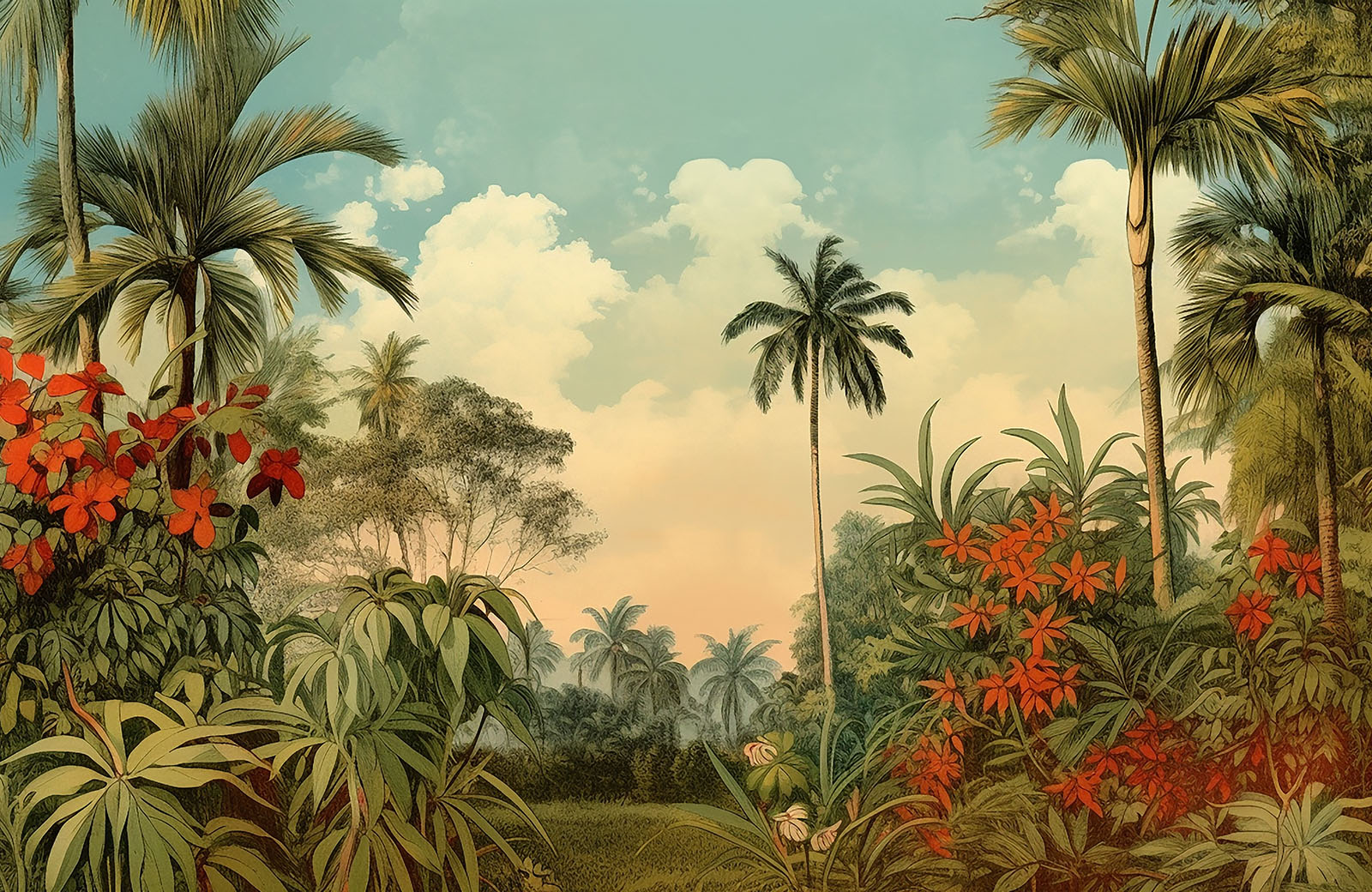 Wallpaper With Palm Trees for Wall Décor | Morphico