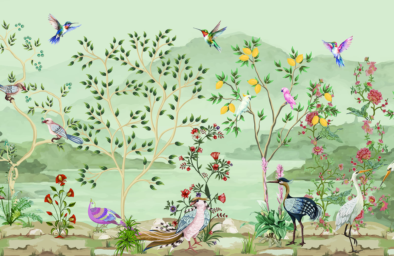 Green Chinoiserie Wallpaper Shop Online | Morphico